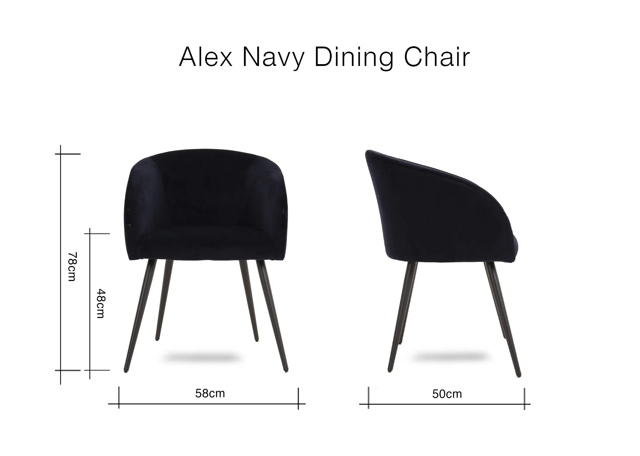 Navy Fabric Dining Chair - Alex - EZ Living Furniture