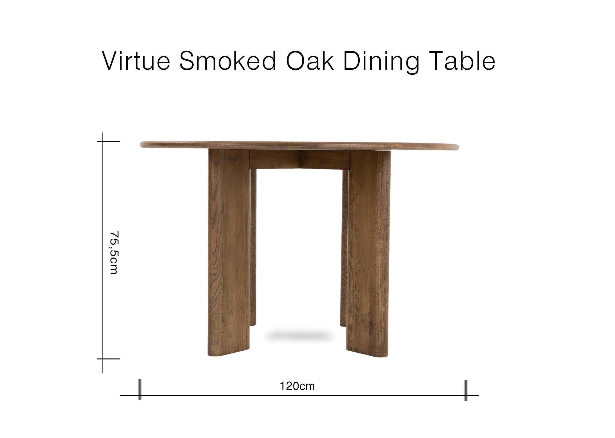 Round Smoked Oak Dining Table - Virtue - EZ Living Furniture