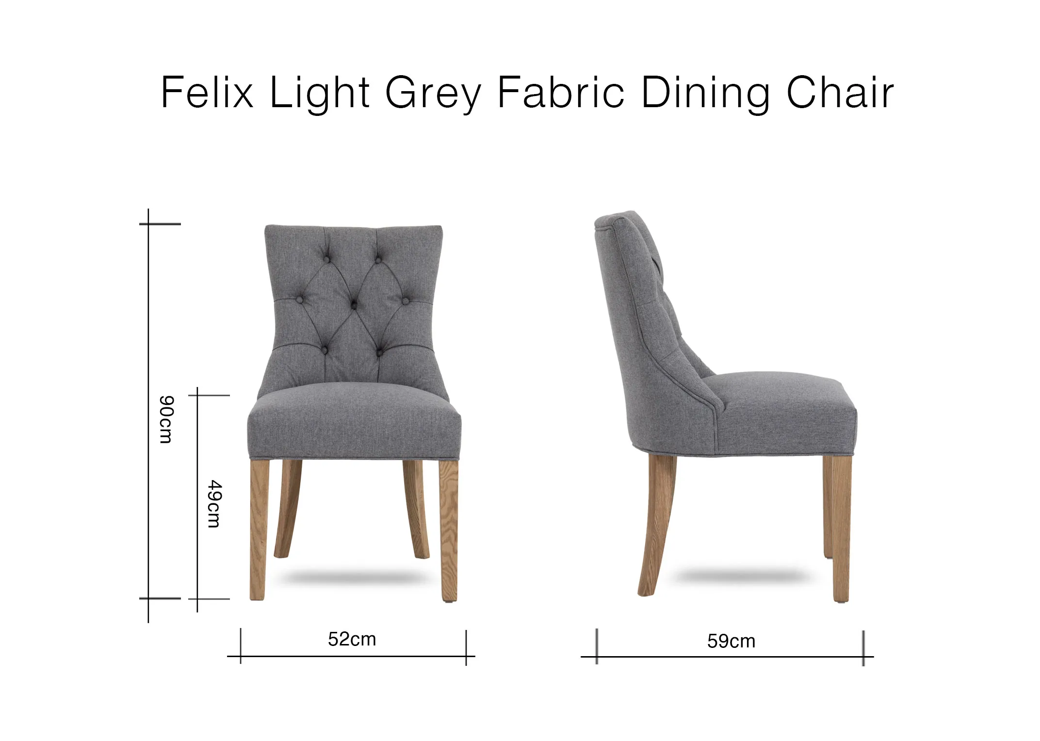 Light Grey Herringbone Fabric Dining Chair - Felix - EZ Living Furniture