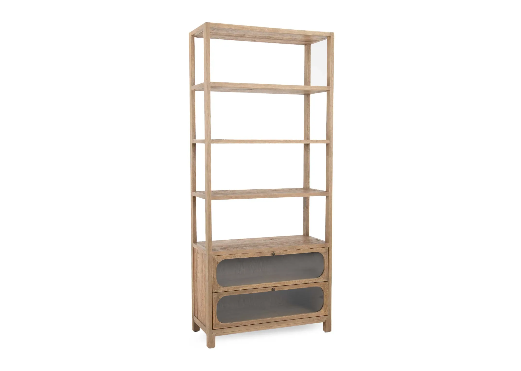 2 Drawer Oak Bookcase - Nova - EZ Living Furniture