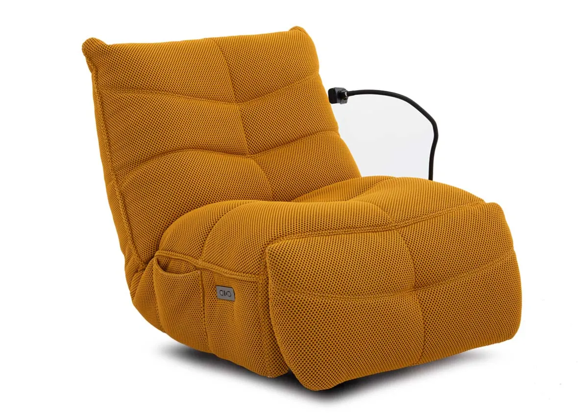 Mustard Fabric Power Gliding Gaming Chair Sonic EZ Living Furniture