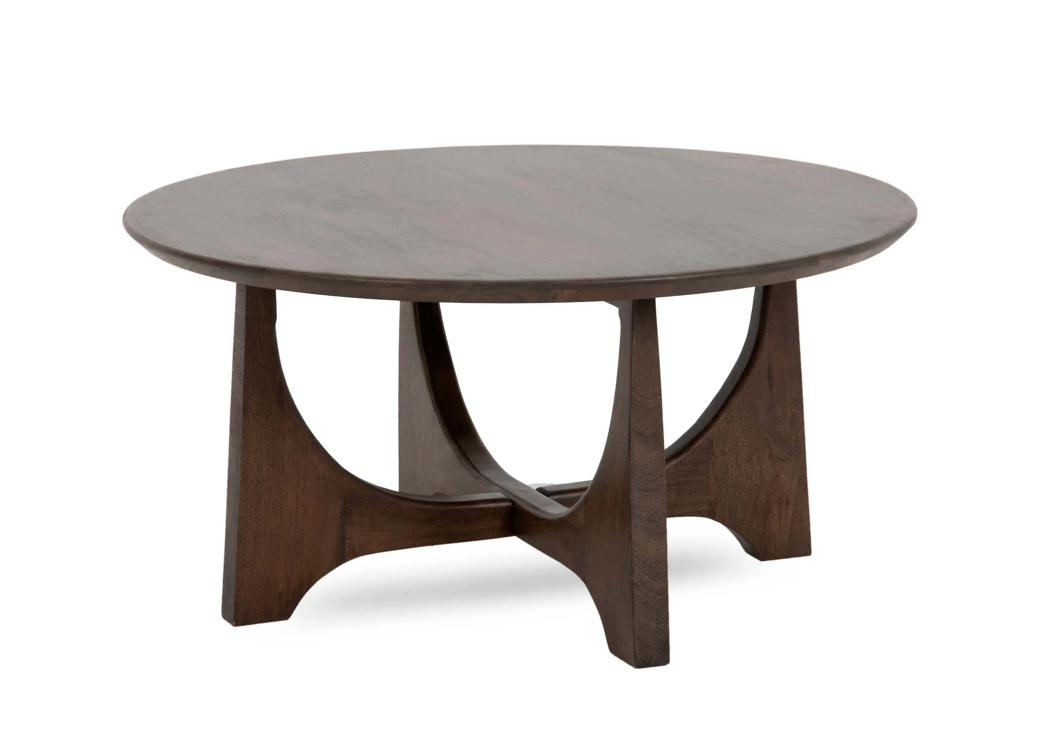 Round Dark Wood Coffee Table - Ace - EZ Living Furniture